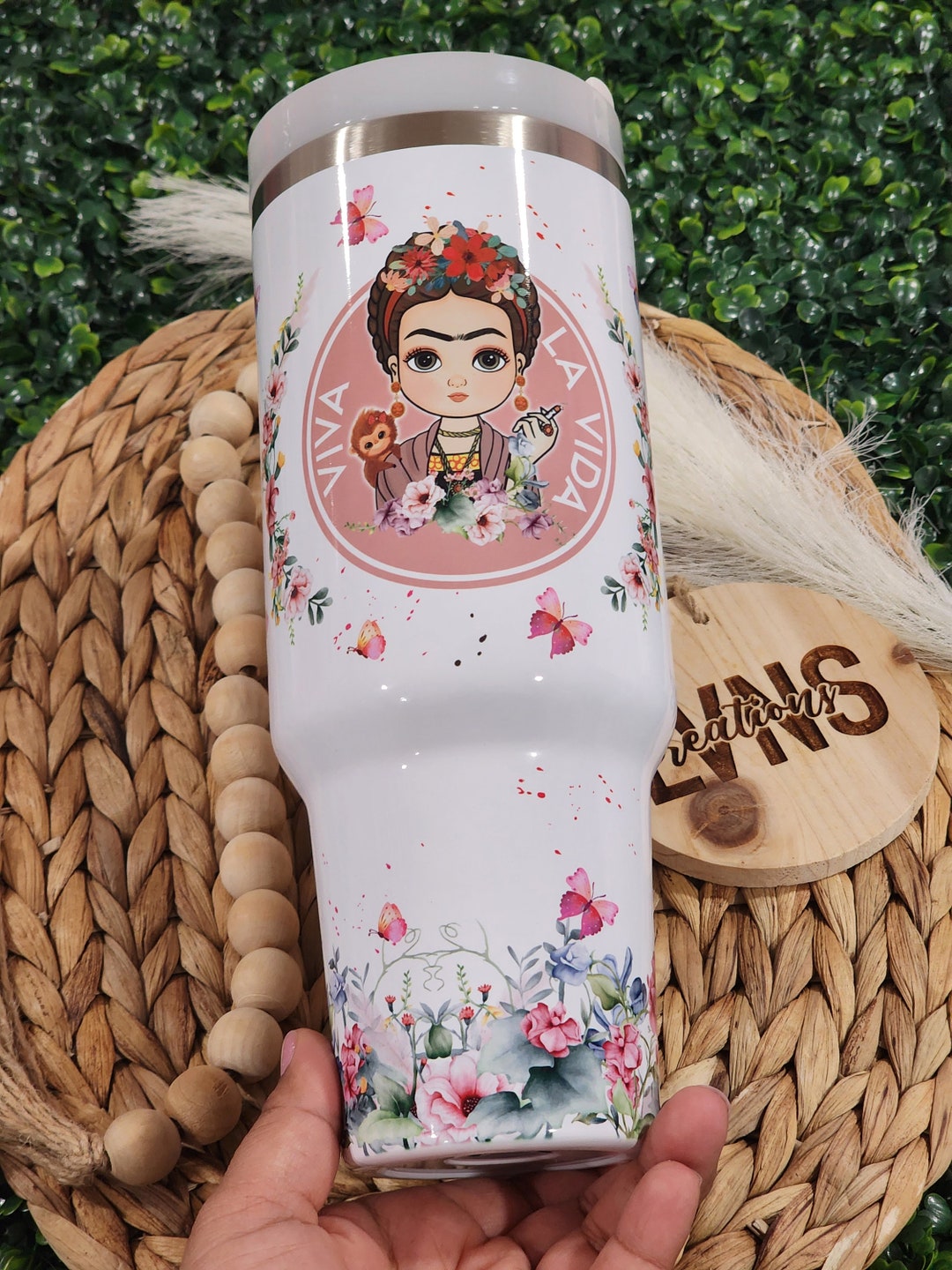 Frida 40oz Tumbler, Frida Kahlo, Frida Khalo Coffee Tumbler, Frida Cup ...