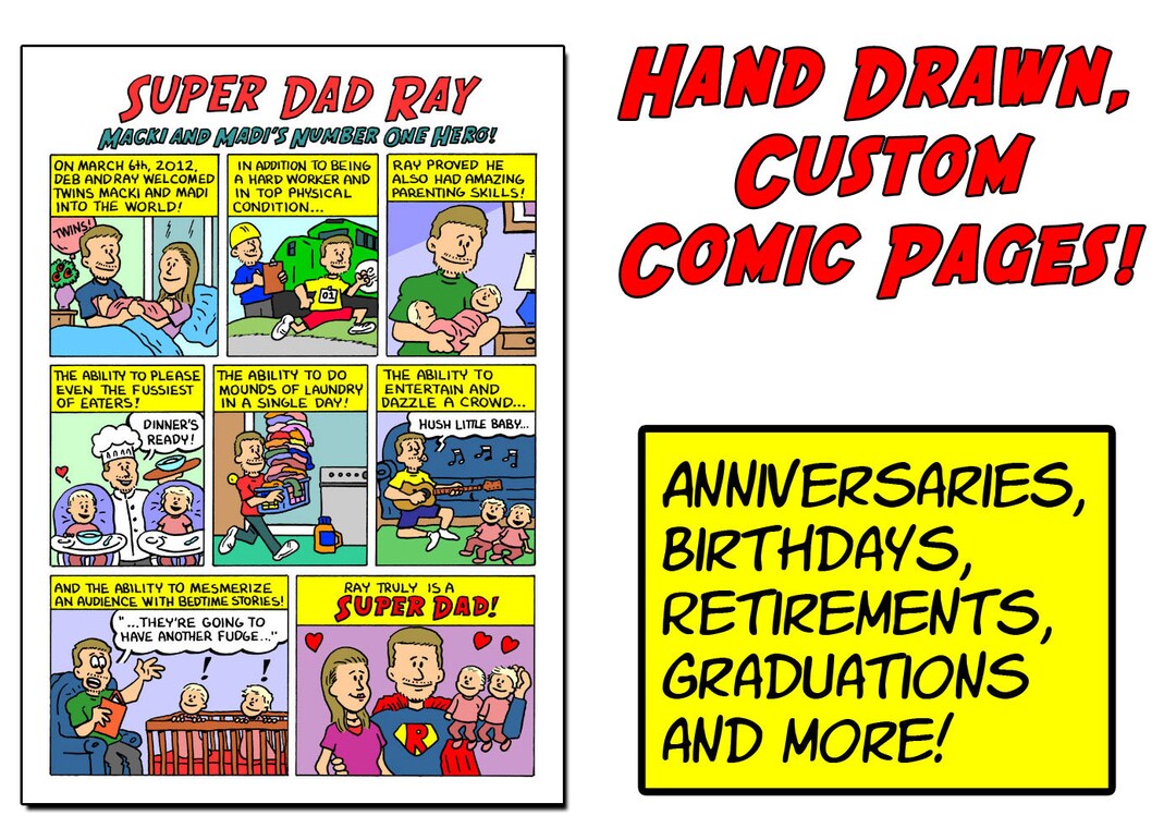 Custom Comic Book Page Made to Order Personalized and Hand Drawn - Etsy