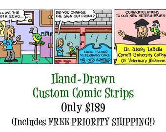 CUSTOM Color Comic Strip Made to Order | Etsy