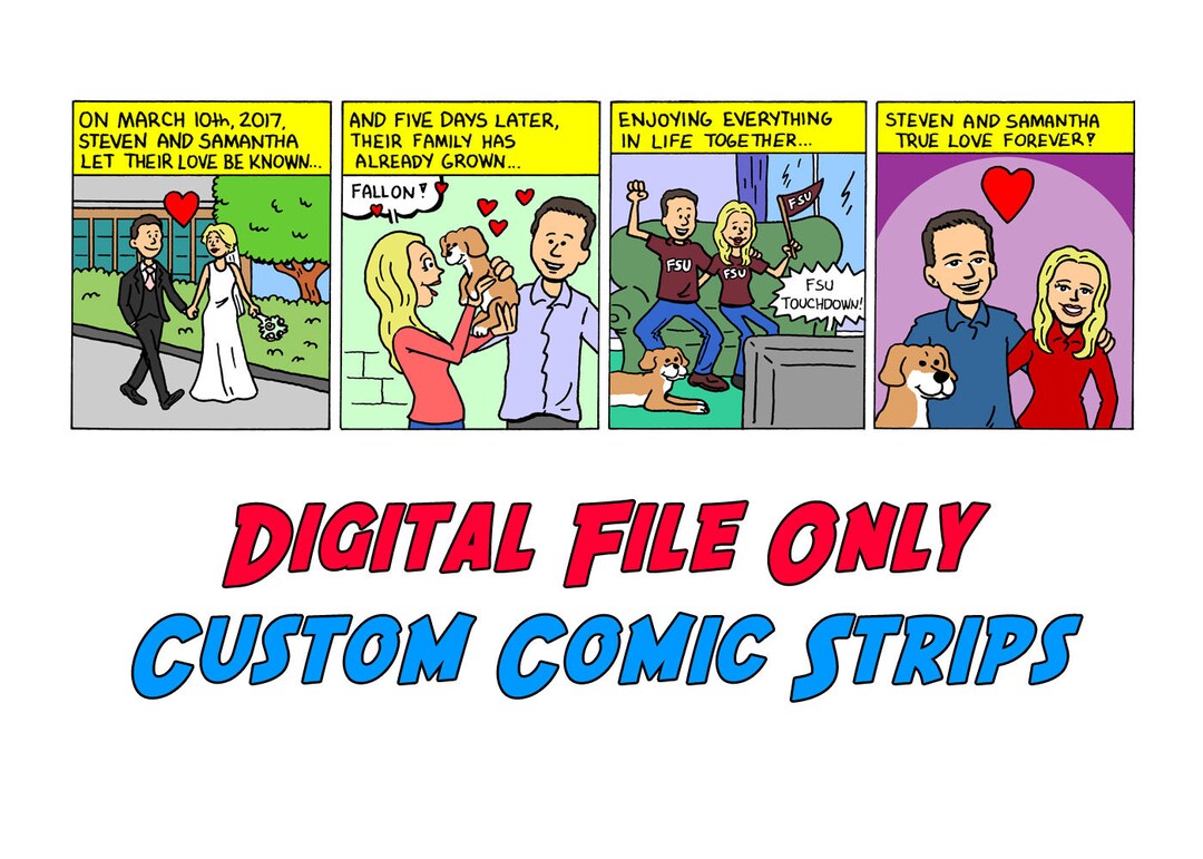 Custom Color Comic Strip - Digital File Only - Etsy