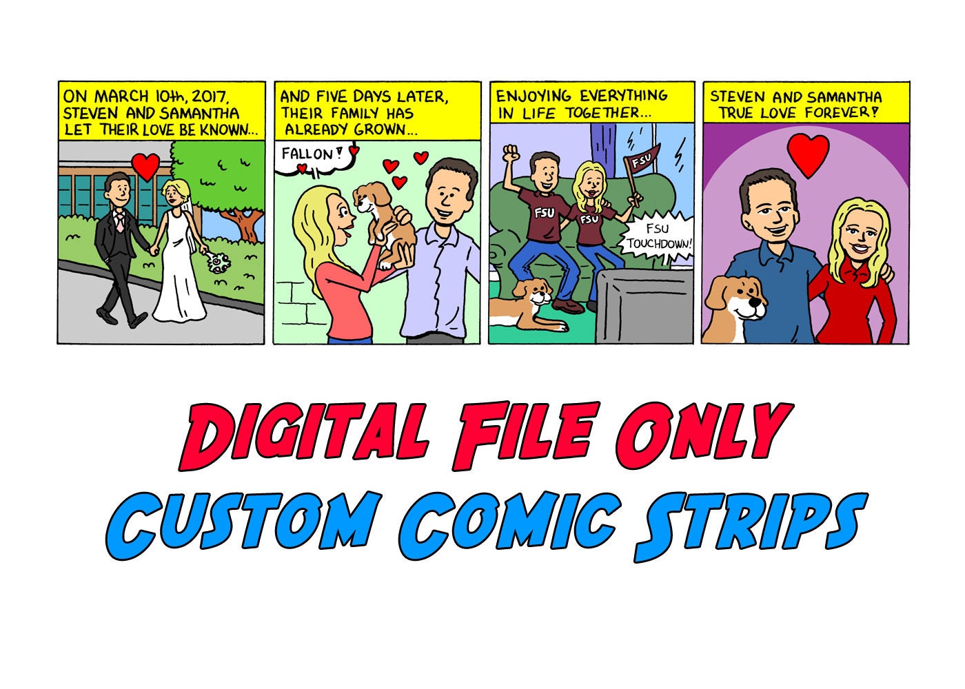 Custom Color Comic Strip - Digital File Only - Etsy