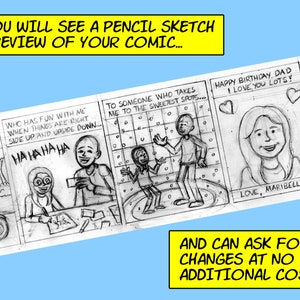 CUSTOM Color Comic Strip Made to Order - Etsy
