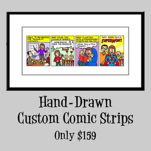 CUSTOM Color Comic Strip Made To Order | Etsy