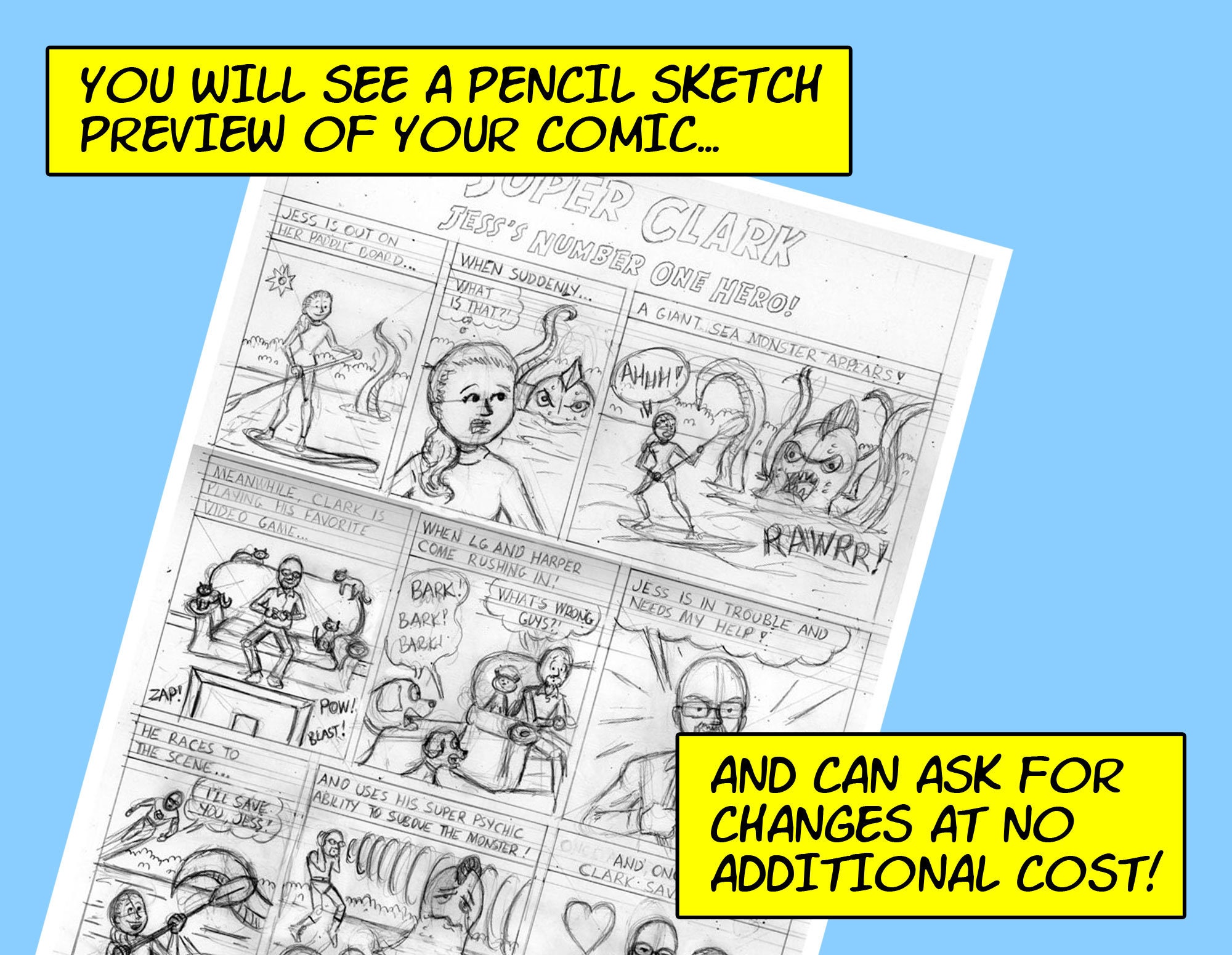 Birthday Comic Page Made to Order - Personalized and Hand Drawn - Etsy