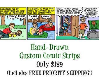 CUSTOM Color Comic Strip Made to Order - Etsy