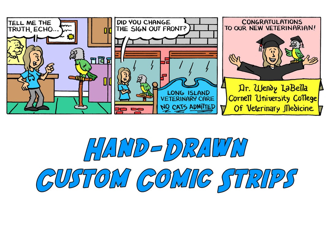 Graduation Comic Strip Made to Order - Hand Drawn and Personalized - Etsy