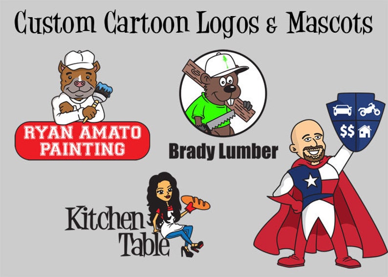 Custom Small Business Cartoon Logos and Mascots. Quality Cartoon ...