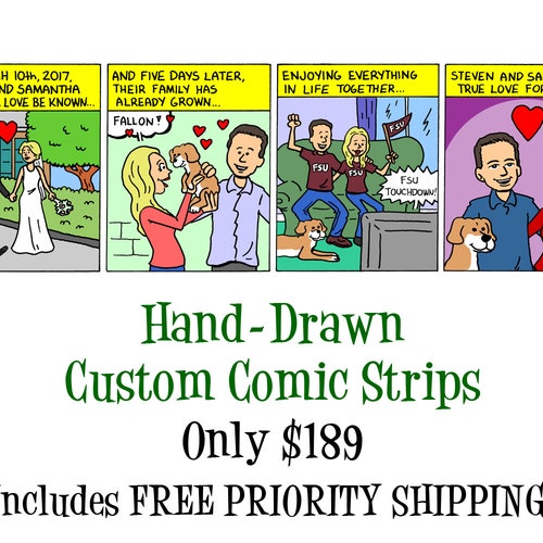 CUSTOM Color Comic Strip Made to Order - Etsy