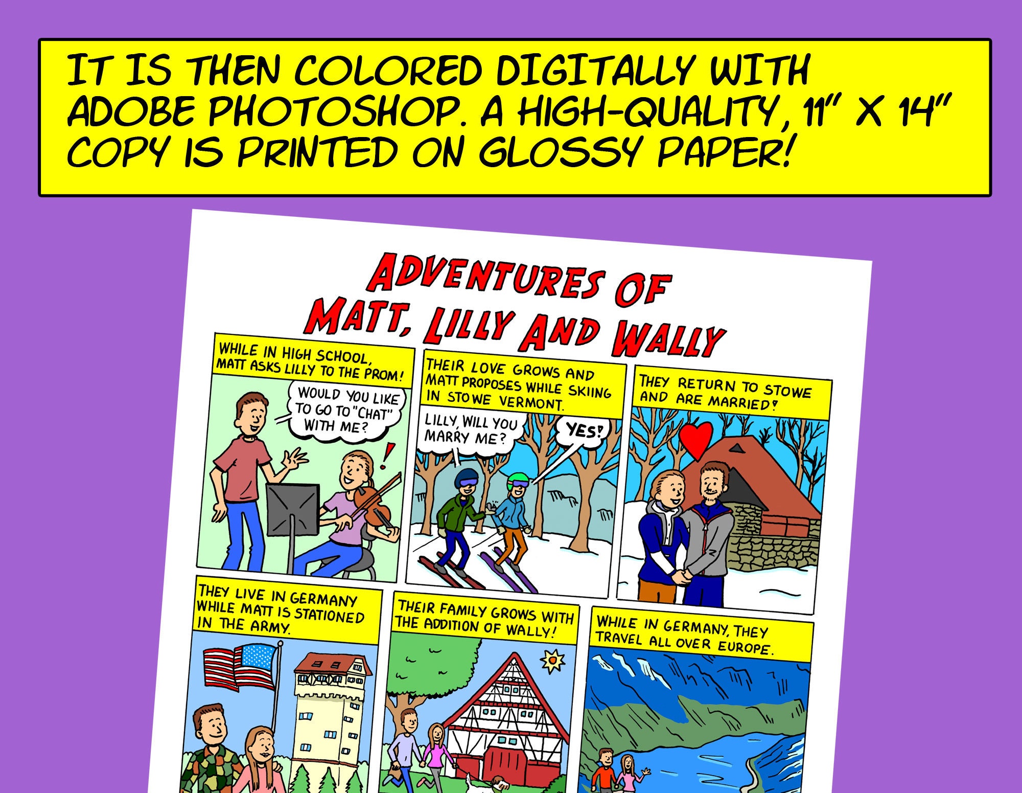 Birthday Comic Page Made to Order Personalized and Hand Drawn - Etsy