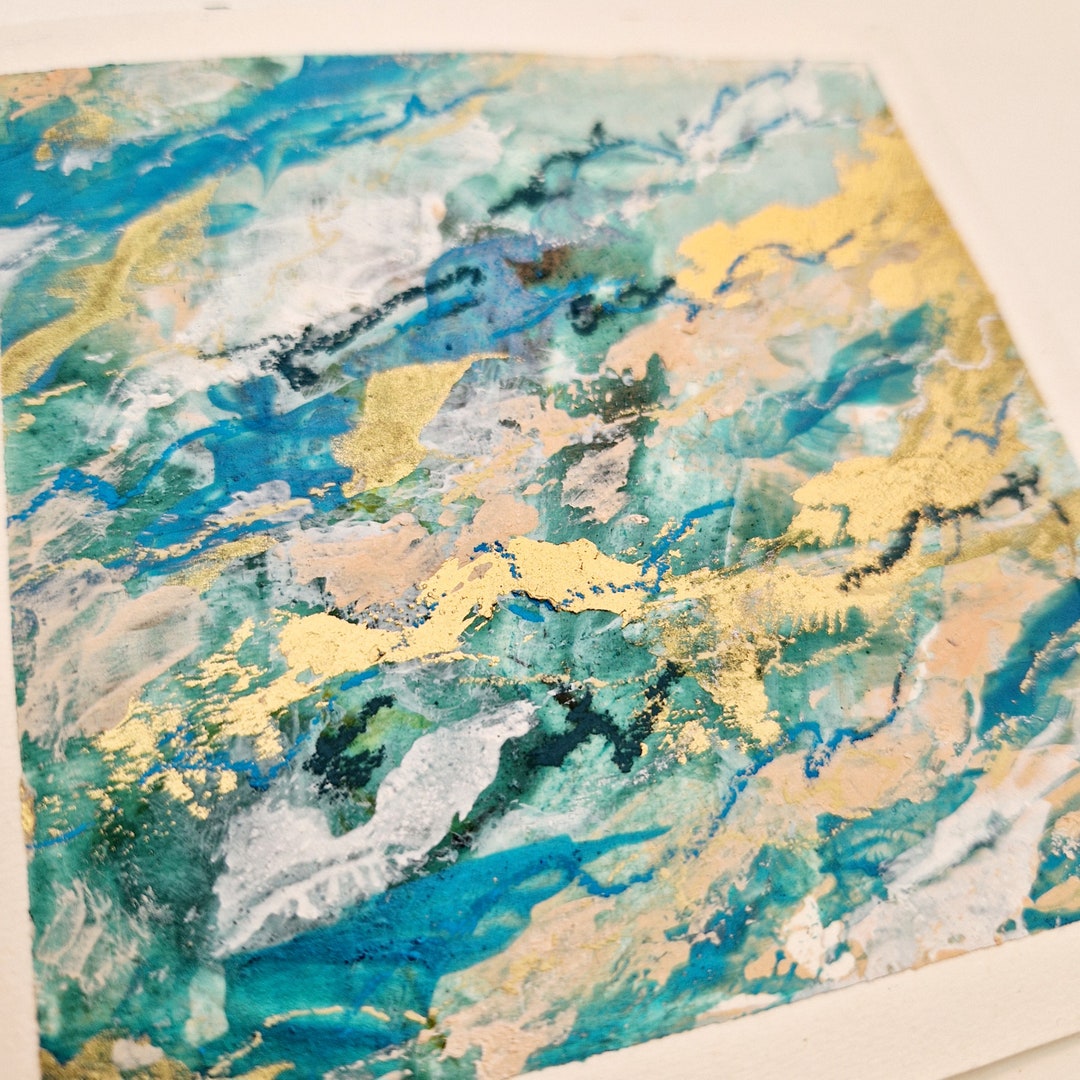 Acrylic Painting Original Hand Painted Mini Maritime Art Sea Abstract ...