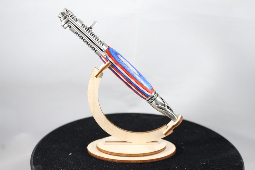 Motorcycle Pen - Red, White and Blue Laminated Wood - Etsy