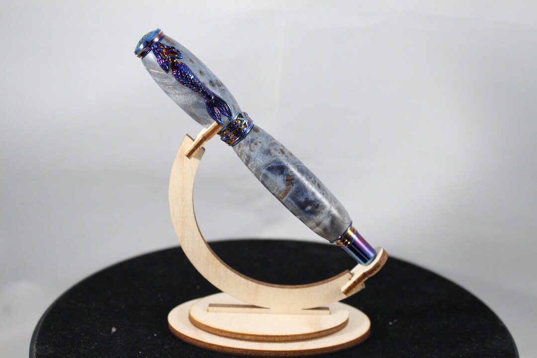 Sea Life Pen With Mermaid Clip - Stabilized Wood - Etsy
