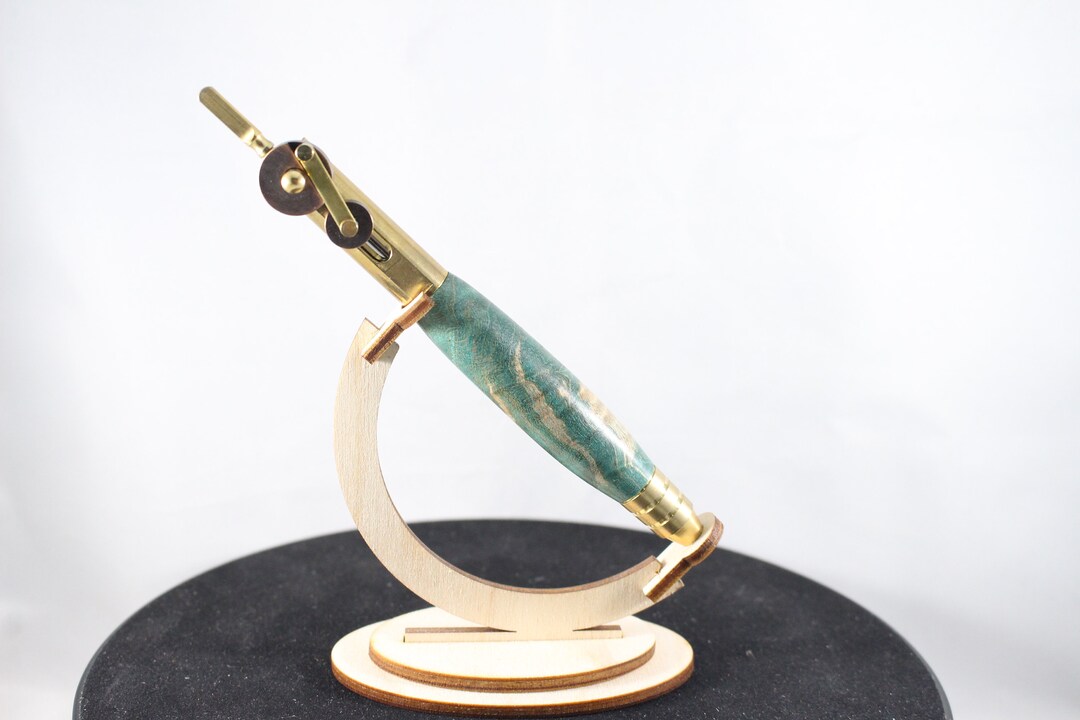 Piston Pen Blue Stabilized Wood - Etsy