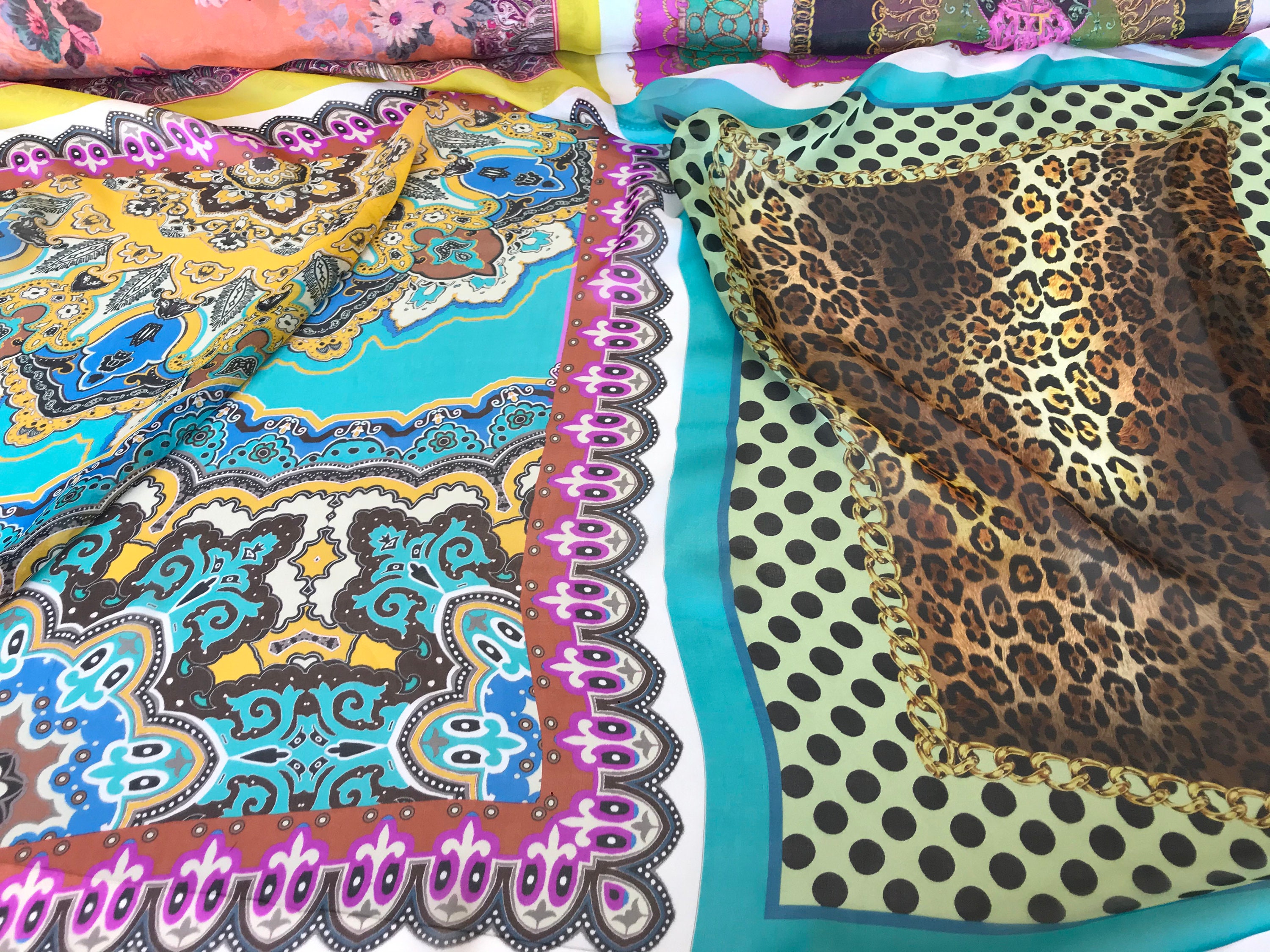 Natuurlijke zijden stof. Designer zijden chiffon stof. Barokke | Etsy