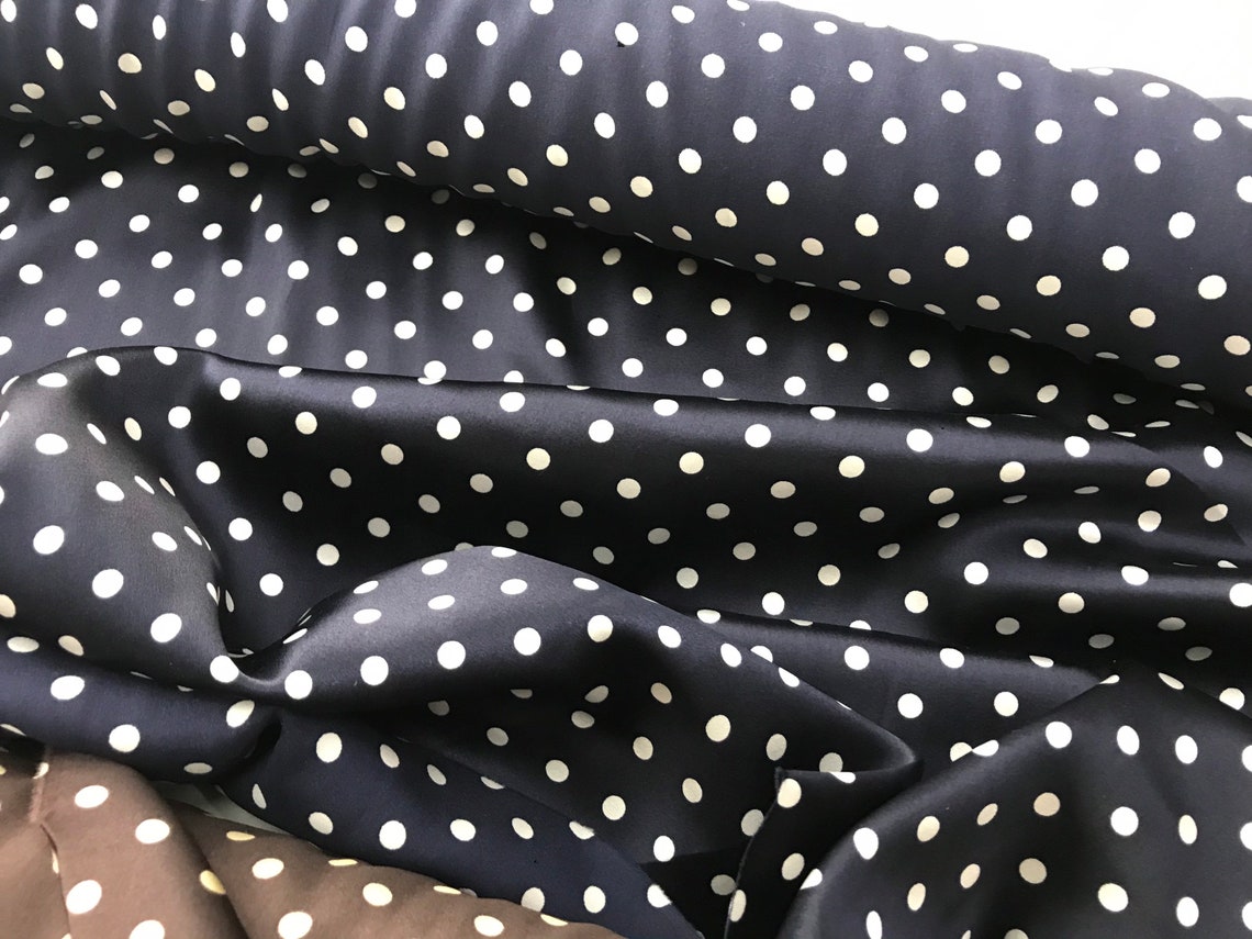 Polka dot silk fabric/polka dots silk fabric/dotted silk | Etsy