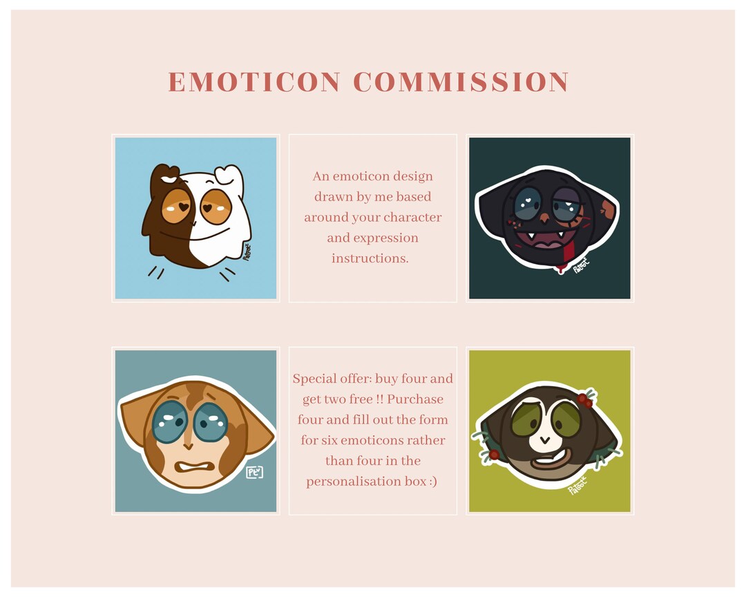 Emoticons- Furry Adopt Pet Portrait Fursona Custom Character Roleplay ...