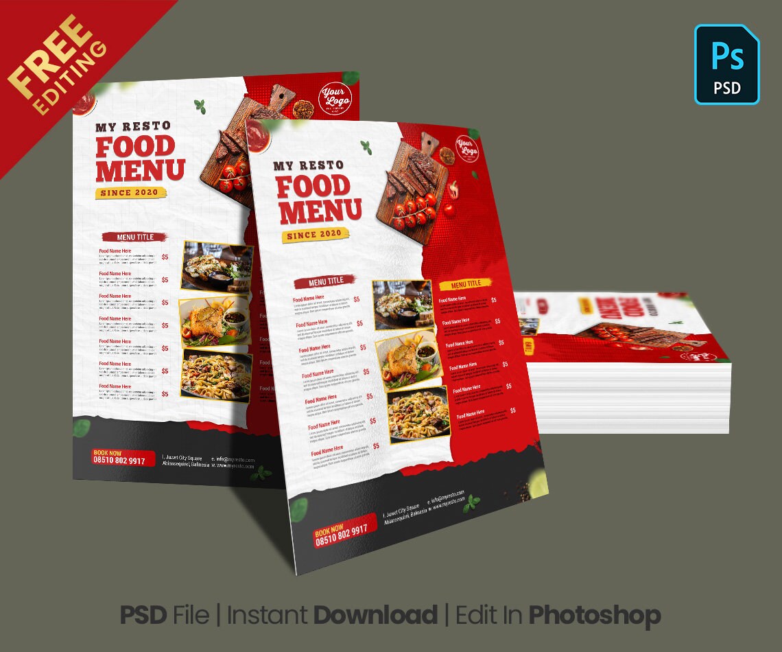 My Resto Food Menu Template, Restaurant Menu, Food & Beverage Menu ...
