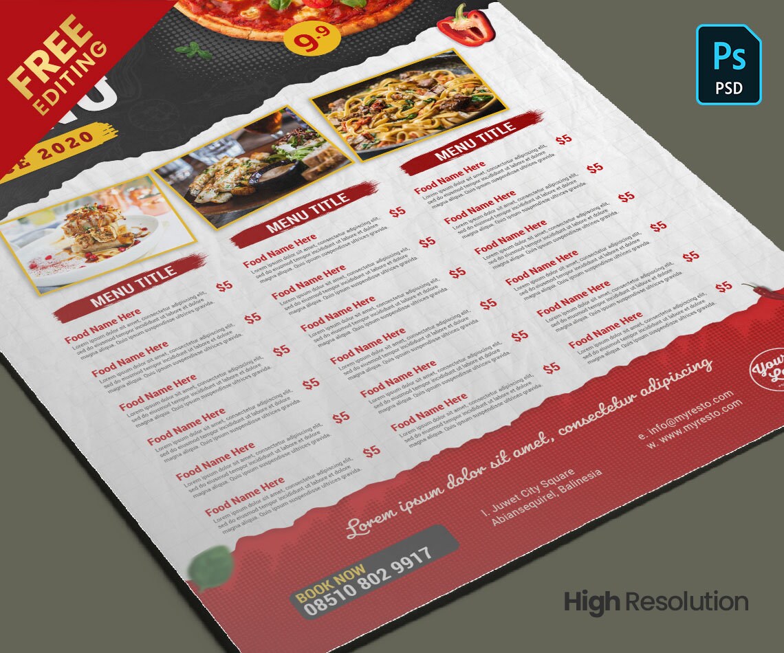 My Resto Food Menu Template, Restaurant Menu, Food & Beverage Menu ...
