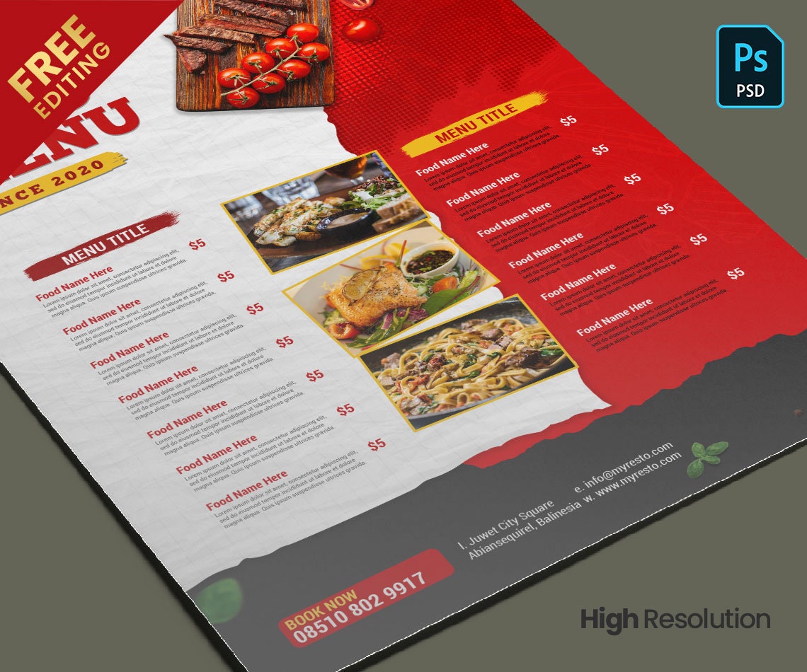 My Resto Food Menu Template, Restaurant Menu, Food & Beverage Menu ...