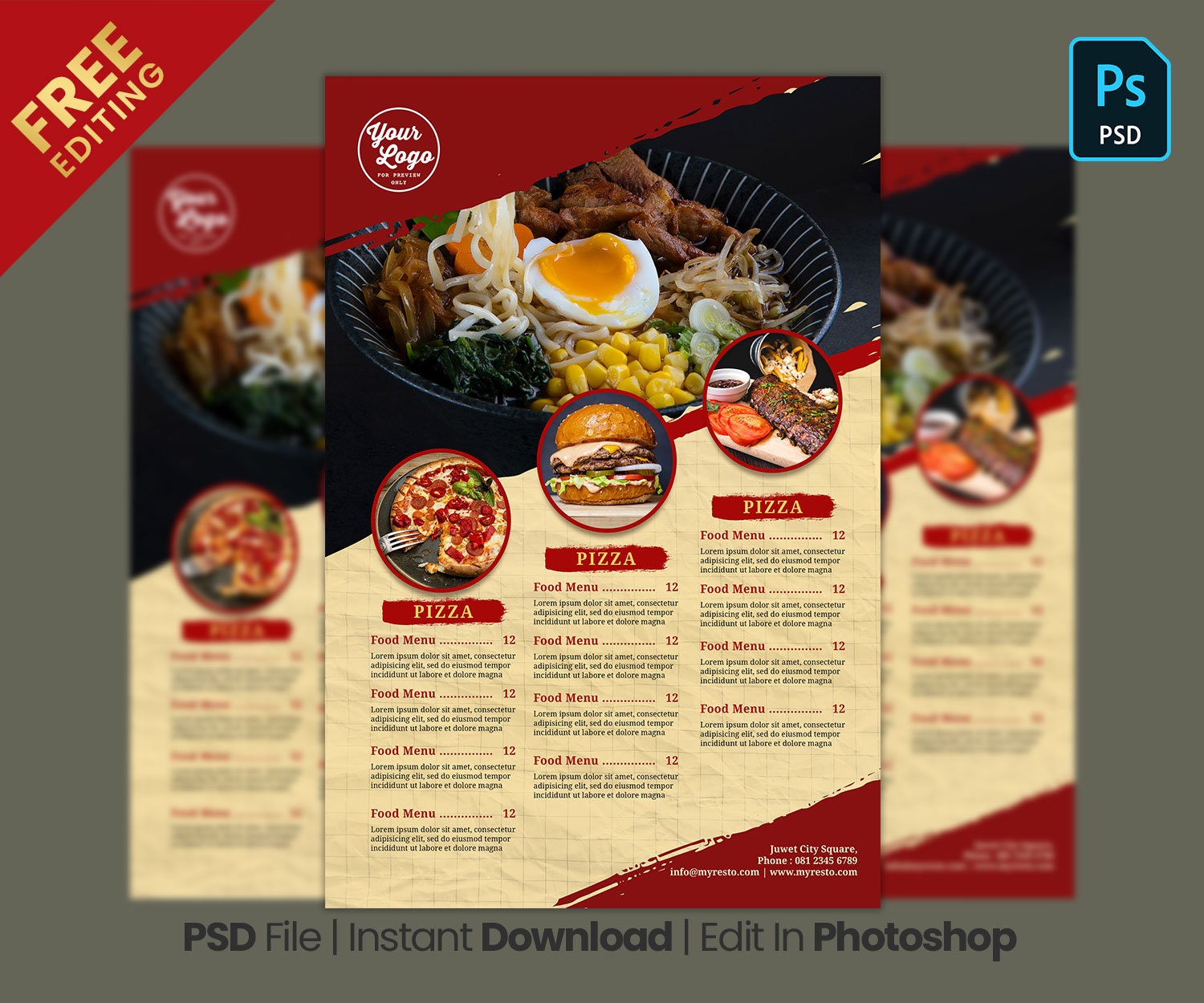 Stationery Fully Editable Food and Beverages Menu Template Food ...
