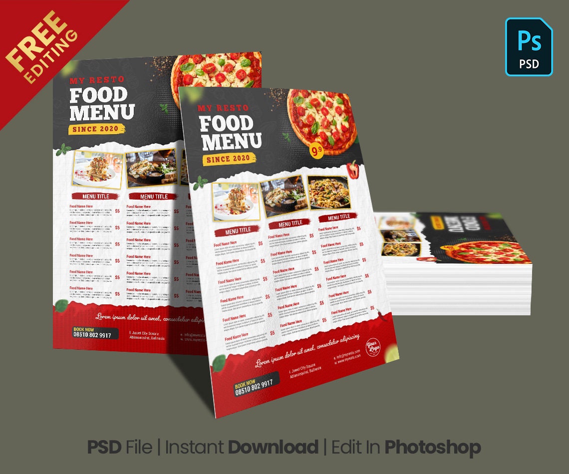 My Resto Food Menu Template, Restaurant Menu, Food & Beverage Menu ...