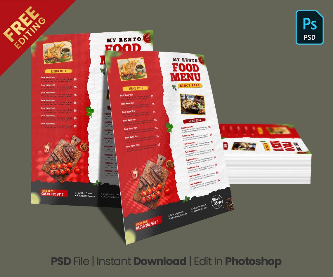 My Resto Food Menu Template, Restaurant Menu, Food & Beverage Menu ...