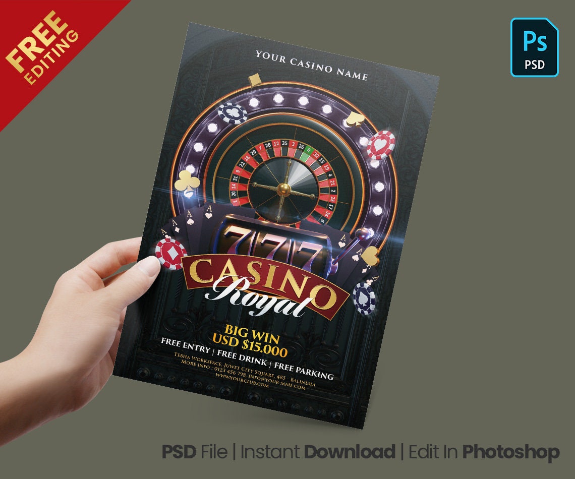 Fully Editable Casino Night Invitation, Poker Casino Invitation, Poker ...