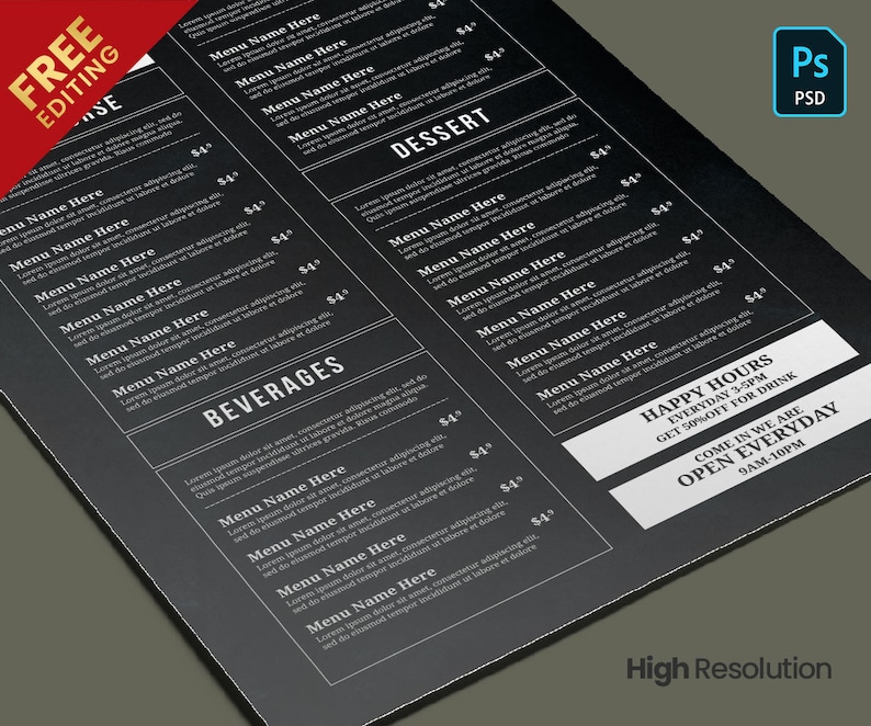 Food and Beverages Menu Template, Restaurant Menu, Food & Beverage Menu ...