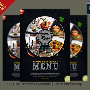Food and Beverages Menu Template, Restaurant Menu, Food & Beverage Menu ...