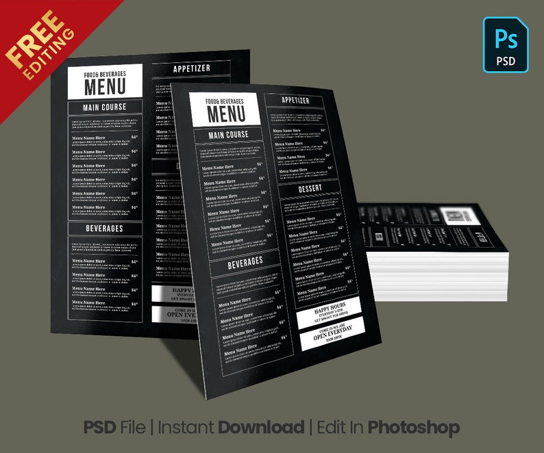 Food and Beverages Menu Template, Restaurant Menu, Food & Beverage Menu ...