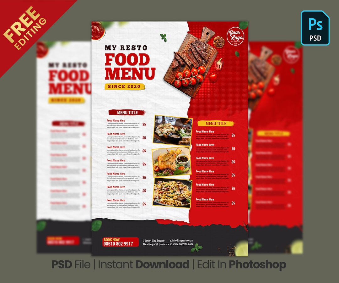 My Resto Food Menu Template, Restaurant Menu, Food & Beverage Menu ...
