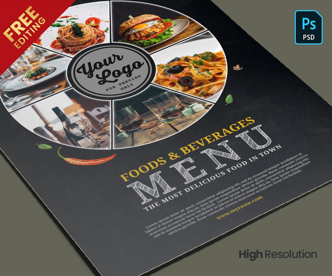 Food and Beverages Menu Template, Restaurant Menu, Food & Beverage Menu ...