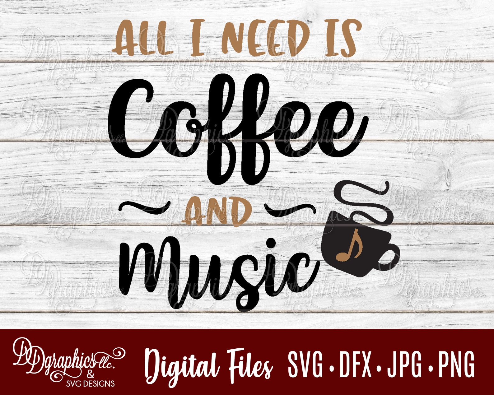 Coffee and Music SVG /coffee SVG / Music Svg / Music Note/ SVG - Etsy