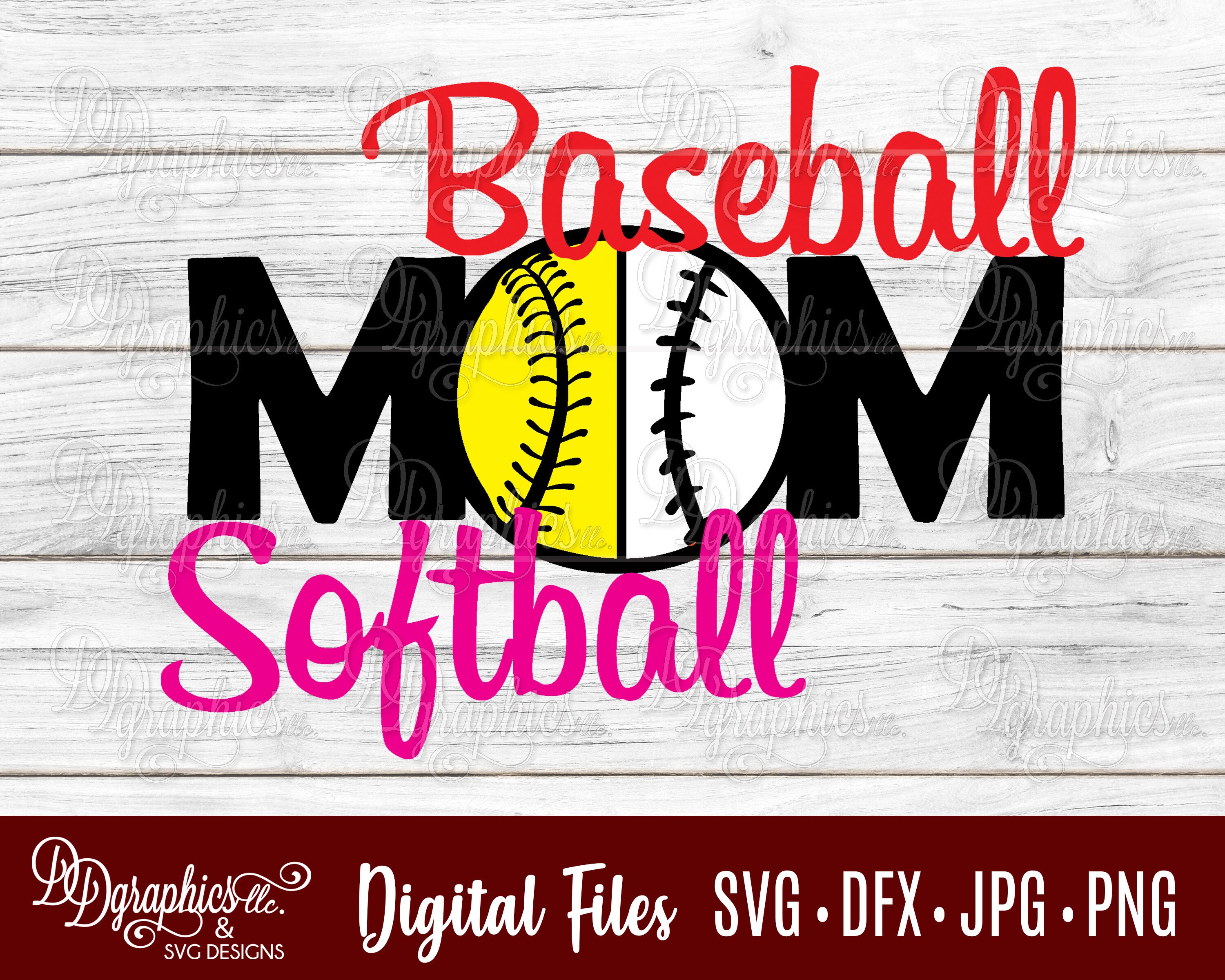 Baseball And Softball Mom Svg Baseball Mom Svg Softball Mom Etsy