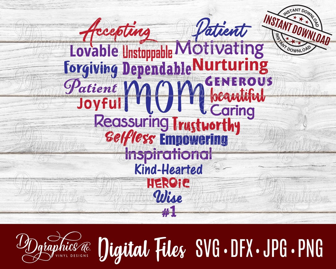Mom Subway Art Heart SVG, Mothers Day Gift, Jpg Dxf Png Digital Files ...