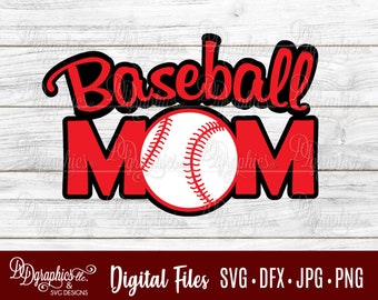 Baseball Mom Cutting File SVG & DXF Files Silhouette - Etsy