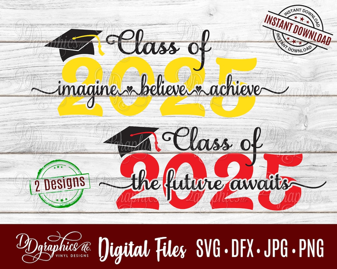 Klasse van 2025 digitale SVG-bestanden, de toekomst wacht, afgestudeerd ...