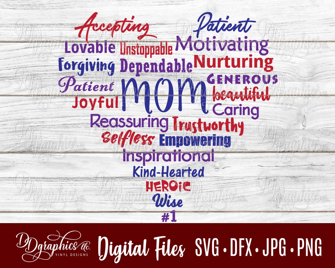 Mom Subway Art Heart / Mothers Day / Mom SVG / Jpg Dxf Png / Digital ...