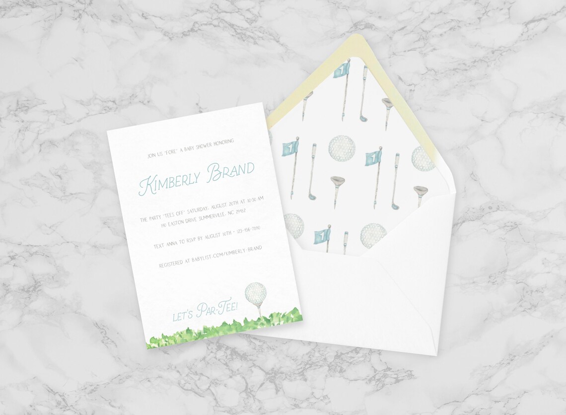 Golf Party Invitation | Boy Shower Invite | Golf Themed Baby Shower ...