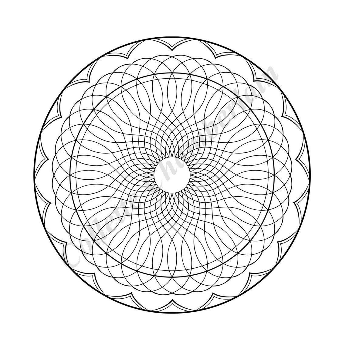 Spirograph Coloring Page - Etsy