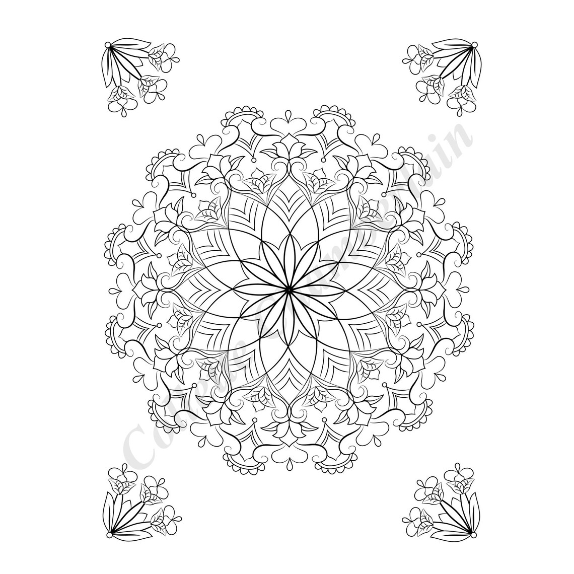 Tulip Mandela Coloring Page - Etsy