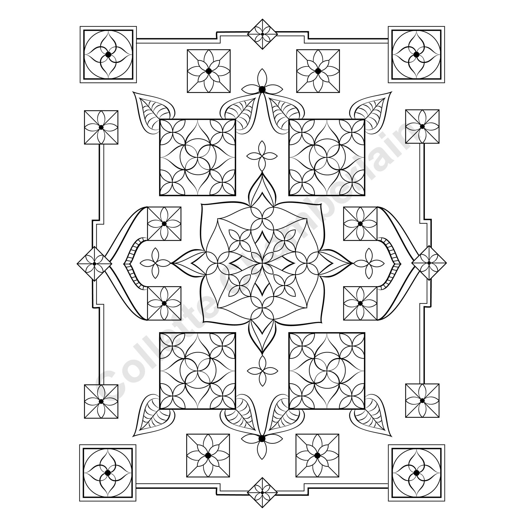Tile Coloring Page - Etsy