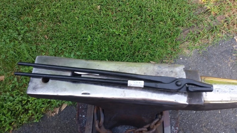 Blacksmith Forge Tong Tool Set of 4 16" by Picard Wolf Jaw, Flat, Hollow, Mandrel Forge Tongs ...