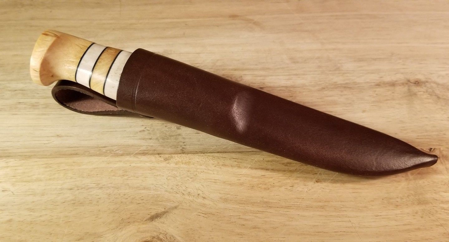 Helle ARV Bushcraft Knife. Leather Sheath Hunting Camping - Etsy