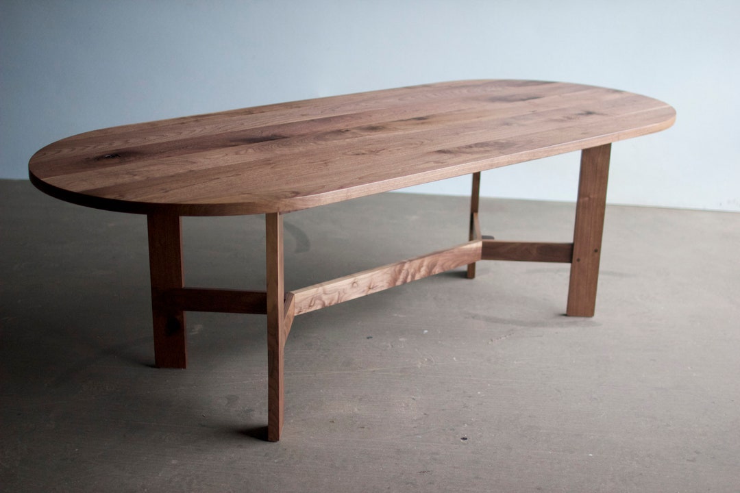 Timber-frame Dining Table - Solid Walnut or White Oak, Organic Elevated ...