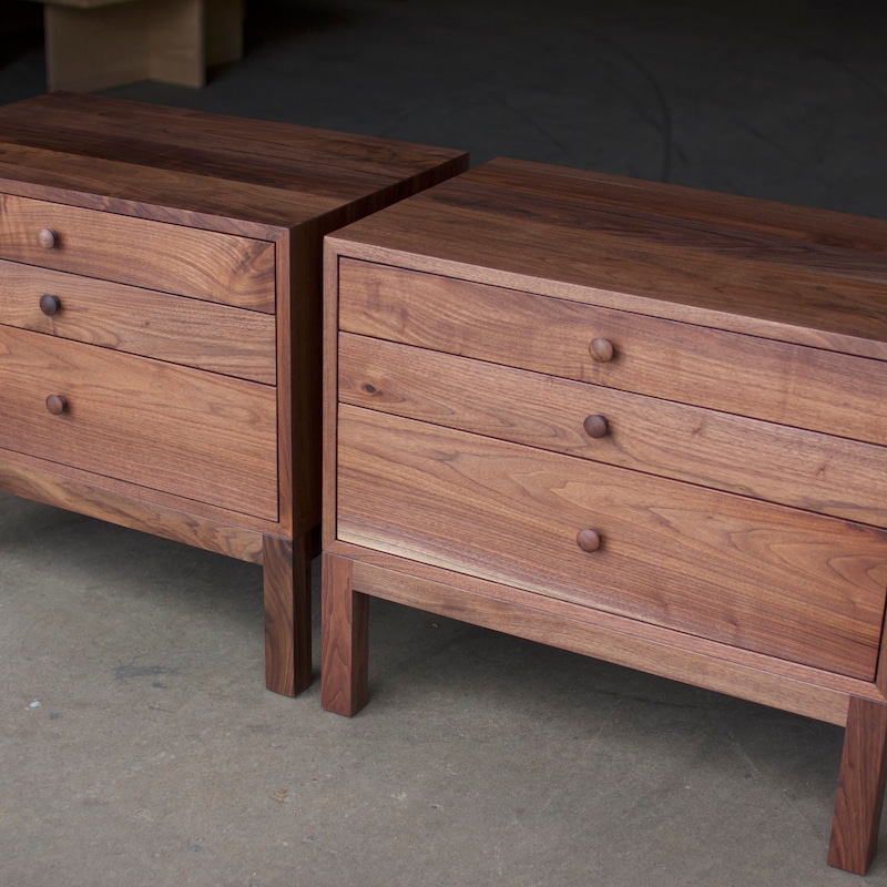 Walnut Nightstand - Etsy