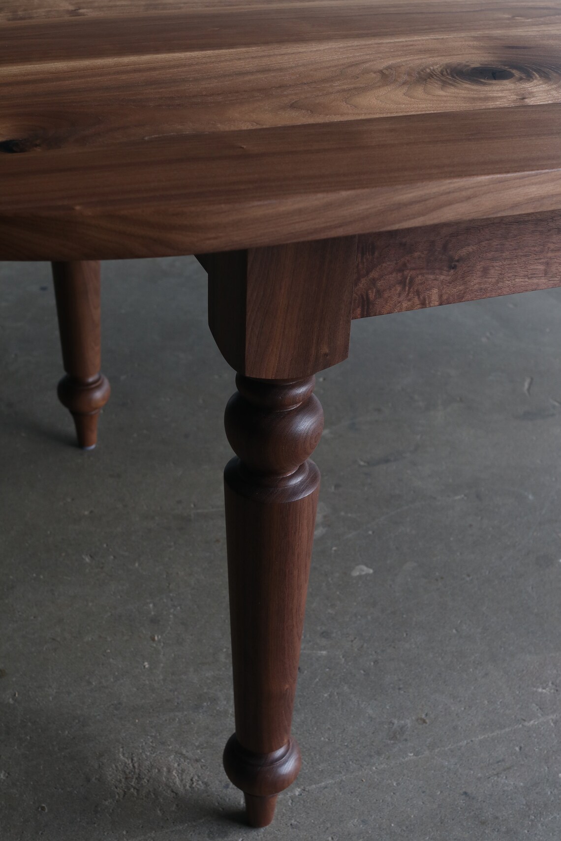 Modern French Country Dining Table, Oval Top, Turned Legs, Solid Walnut ...