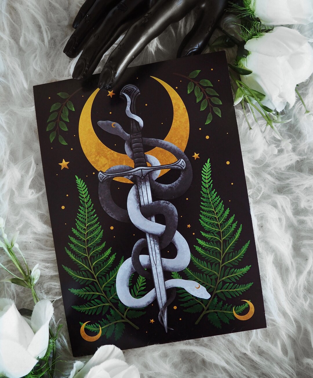 Samara Snake Art Print II I Cottagecore II Sword - Etsy
