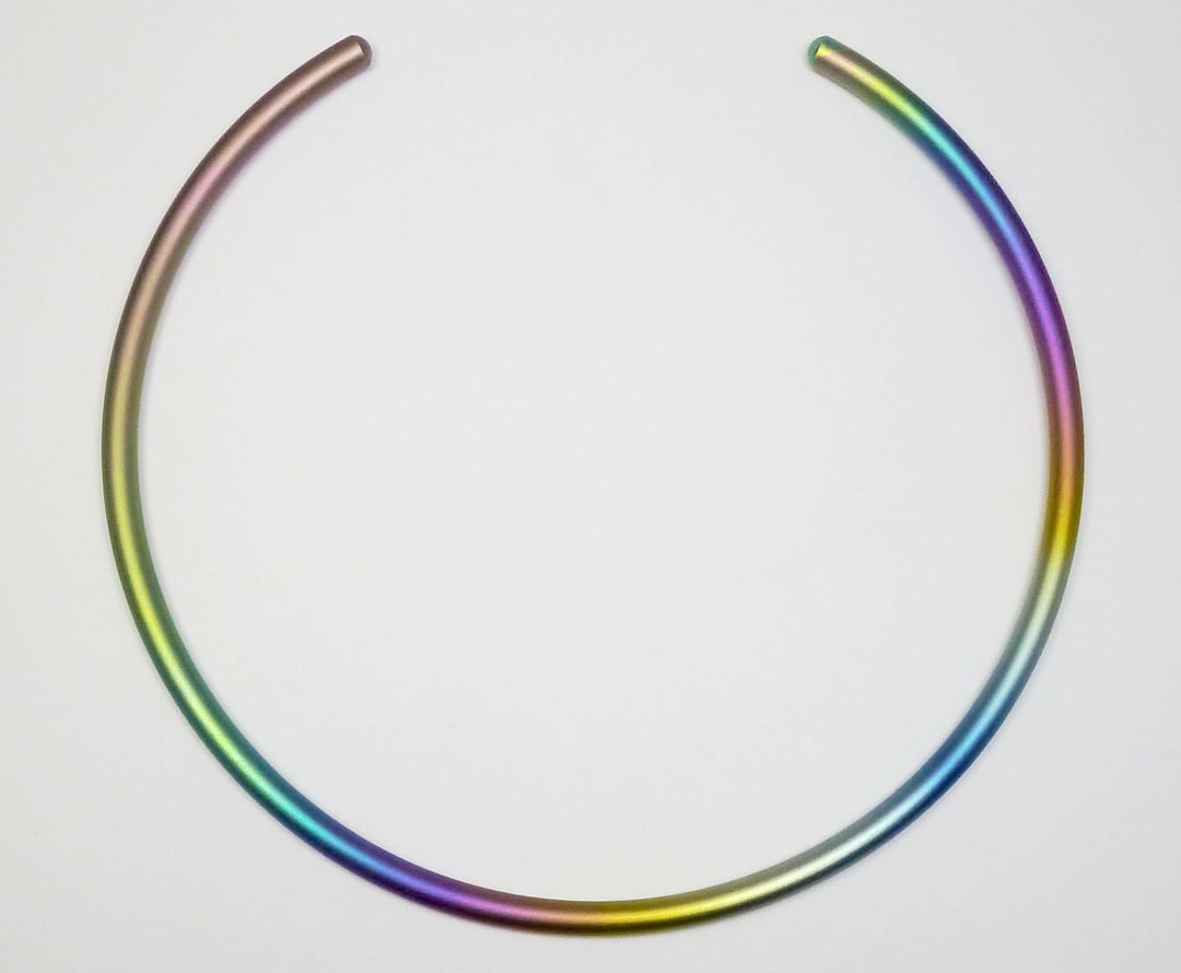 Anodised Titanium Choker. Titanium Rainbow Necklet. Rainbow Colour ...