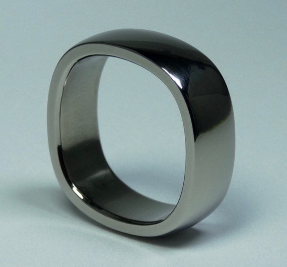 All Around Polished Titanium Hand Crafted Mens Ring. Titanium | Etsy